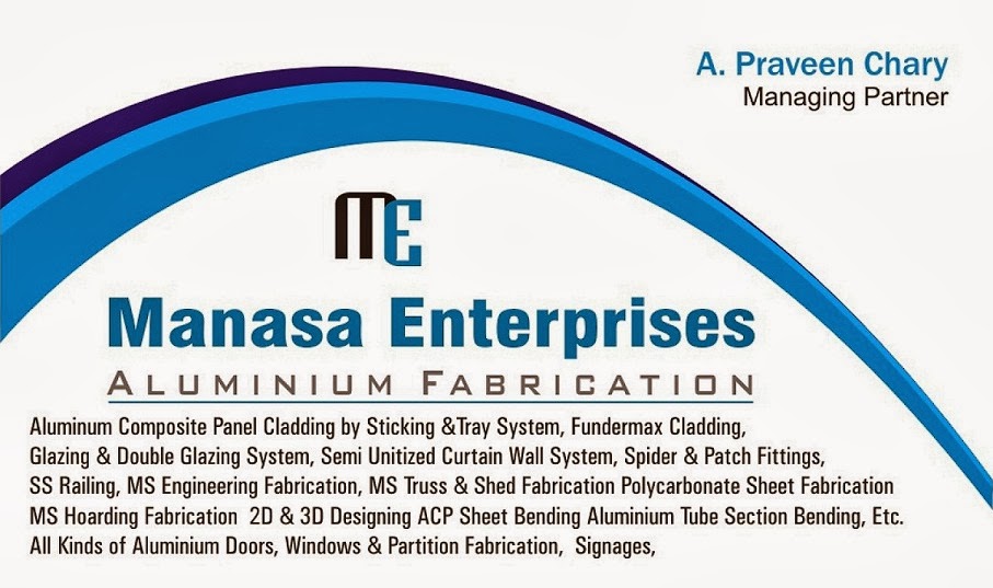 Manasa Enterprises Aluminium Fabrication: January 2014
