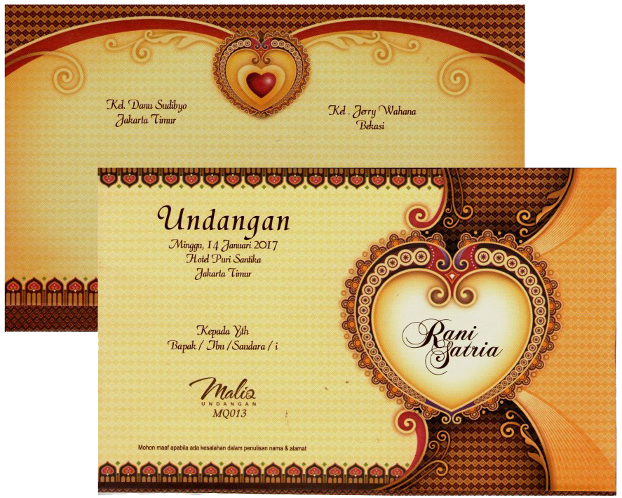Percetakan: KARTU UNDANGAN PERNIKAHAN