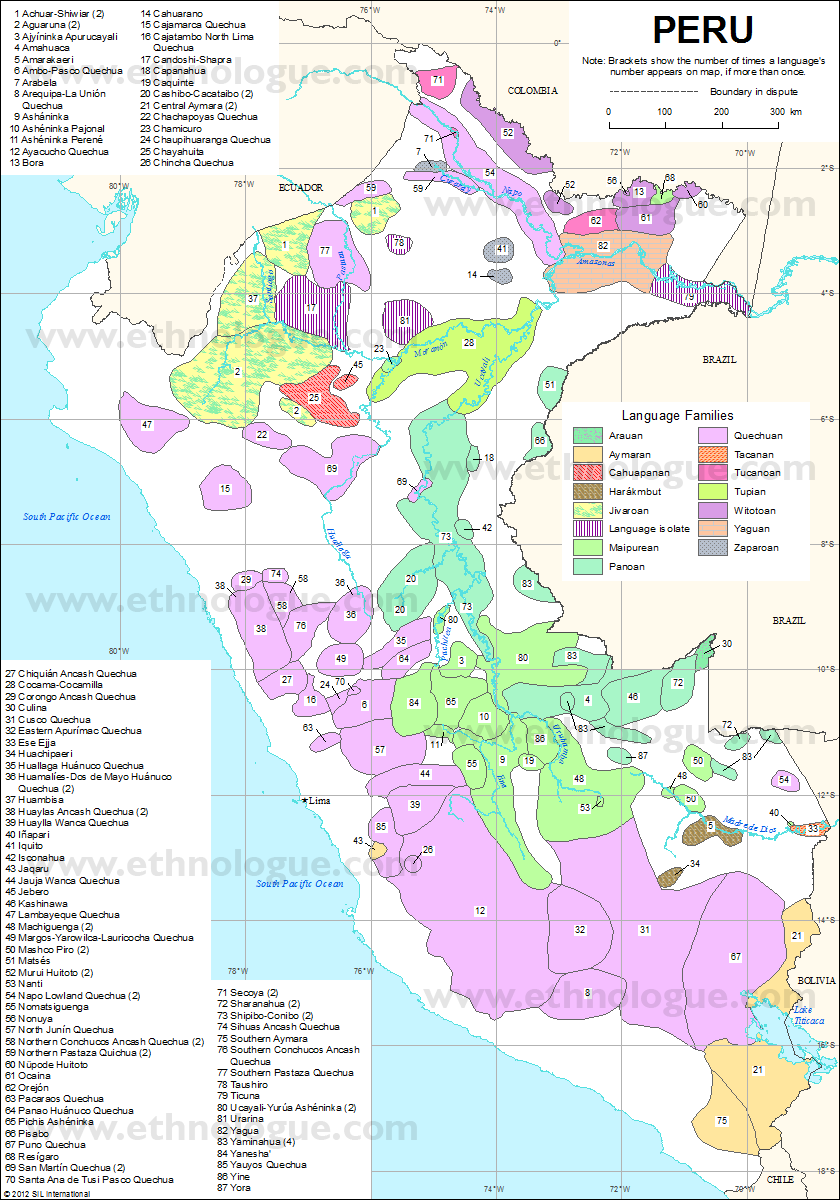 Vida en Peru: Lenguas y razas y étnico grupos en Peru