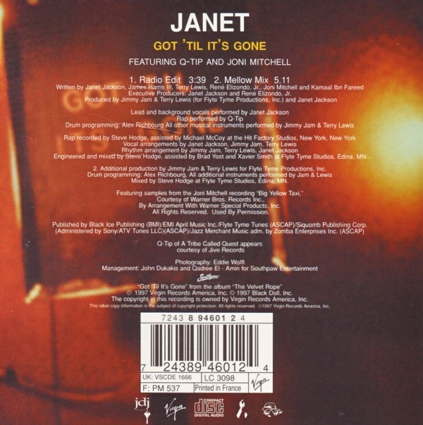 MUSICOLLECTION: JANET JACKSON - Got Til It's Gone - 1997