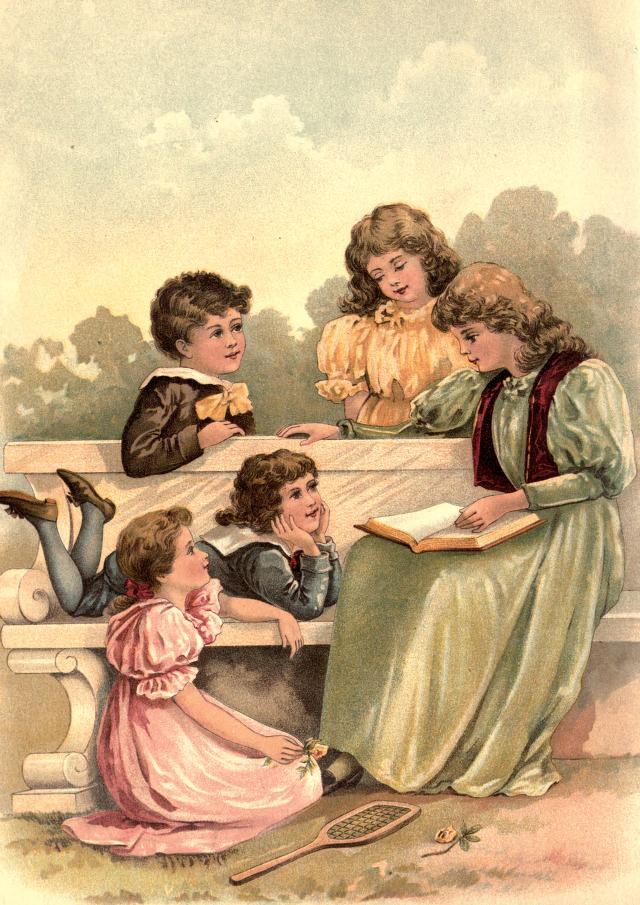 Reading, Roses & Prose: Vintage Illustration ~ Reading to Children
