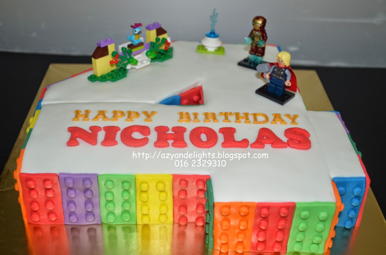 Azyandelights: Number 4 Lego Cake
