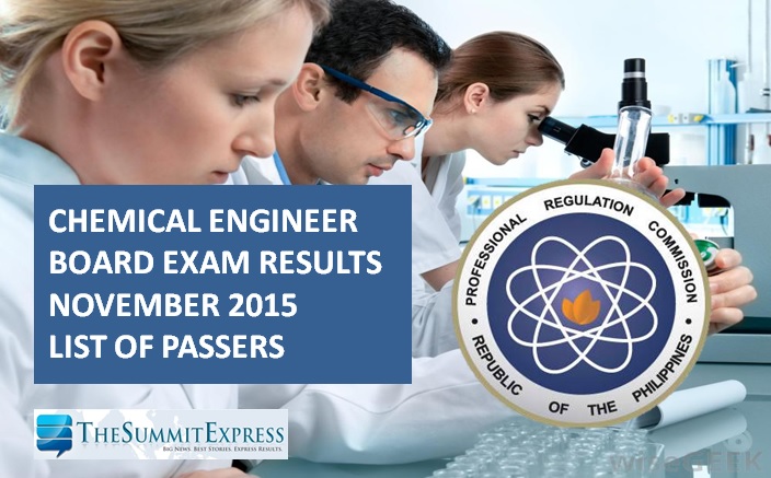 List of Passers: November 2015 Chemical Engineering (ChemEng) board ...