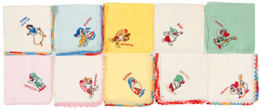 Filmic Light - Snow White Archive: 1938 Embroidered Hanky Boxed Sets by ...