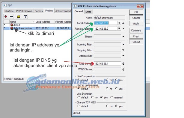 cara setting vpn server dan client