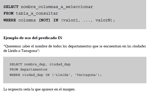 SQL Sentencias de manipulación - Consultas a una base de datos ...