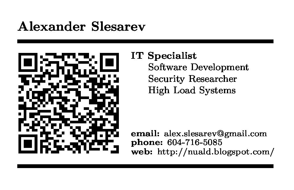 DIY: Business cards in LaTeX