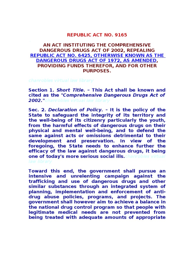 ra 9165 pdf - philippin news collections