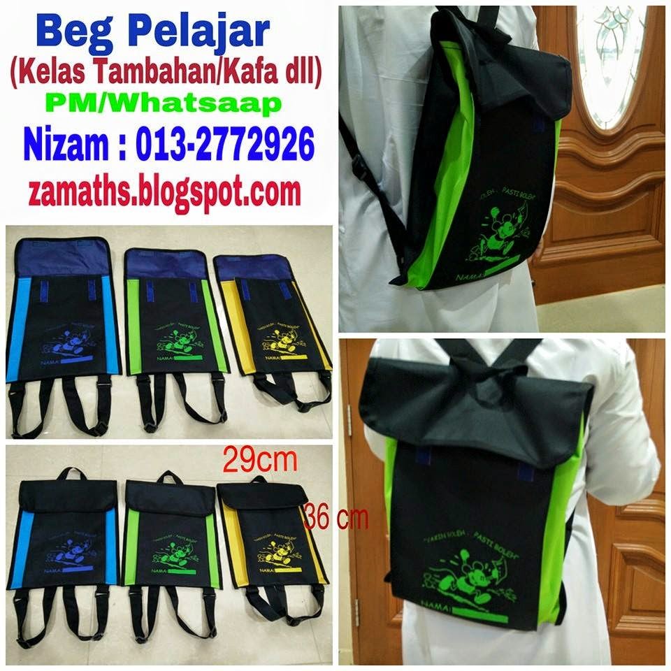 MOHD NIZAM BIN MAD TAHIR: Beg Pelajar Pelbagai Guna Serta Cara ...