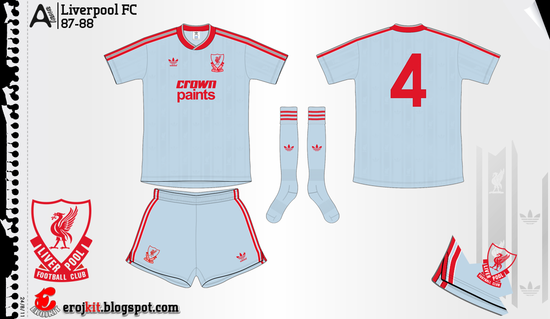 Kit Design, by eroj: 1987-89 Liverpool (Home, Away e Third)