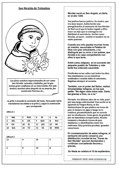 El Rincón de las Melli: San Nicolás de Tolentino (historia con juego)