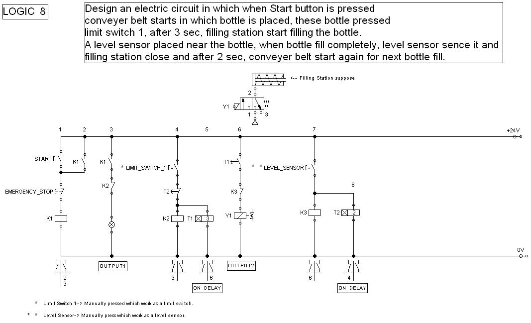 Pneumatic and Electrical Logics: Filling Station using Level sensor