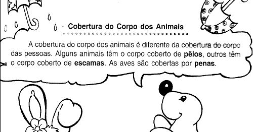 CIENCIAS - cobertura do corpo dos animais ~ Atividades para Jardim CIENCIAS - cobertura do corpo dos animais ~ Atividades para Jardim