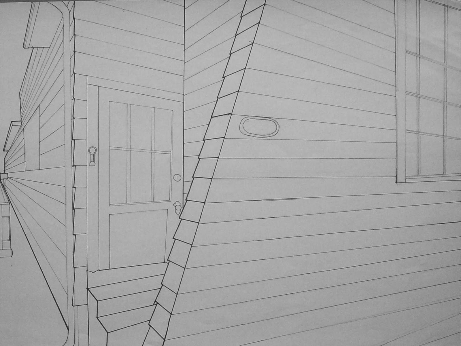 Amanda Morley's drawings: Perspective Interior and Exterior