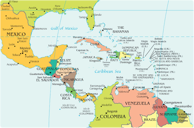 Amerika Qendrore - harta gjeografike e Amerikës Qendrore - Shqipëria ...