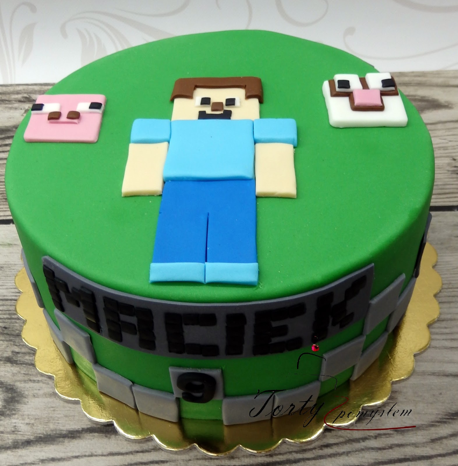 TORTY Z POMYSŁEM Kraków: Tort minecraft dla Maćka.