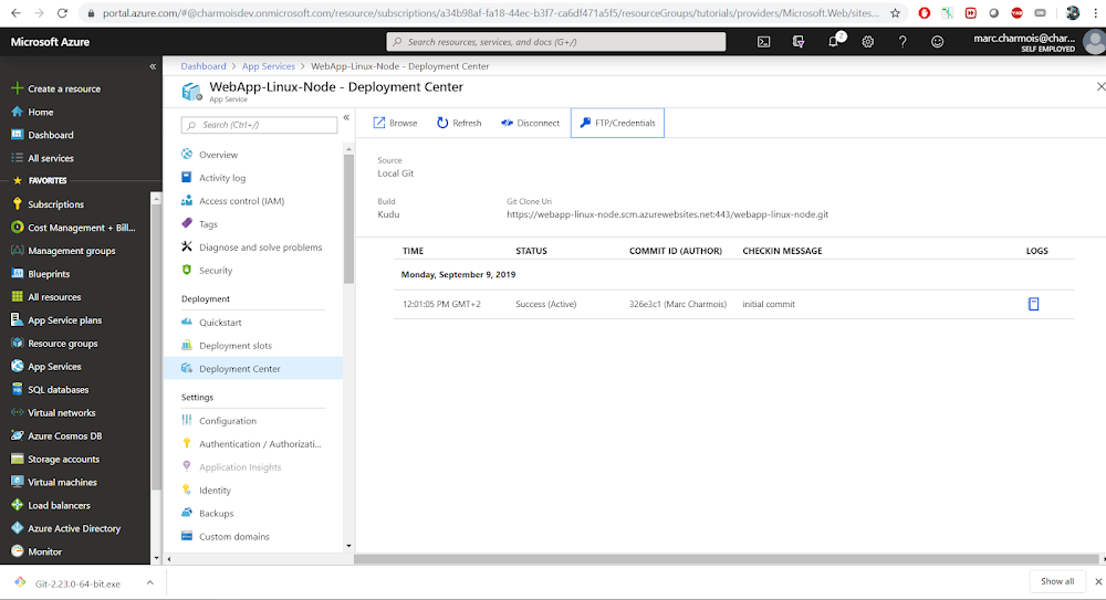 Azure And Co Build A Nodejs Application And Deploy It Git Push To An Azure Linux Web App