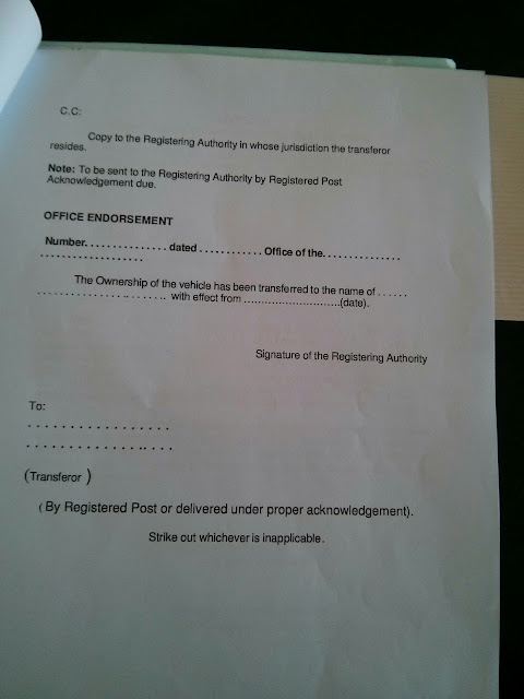 My Experience To Help Others: Two wheeler ownership change/transfer ...