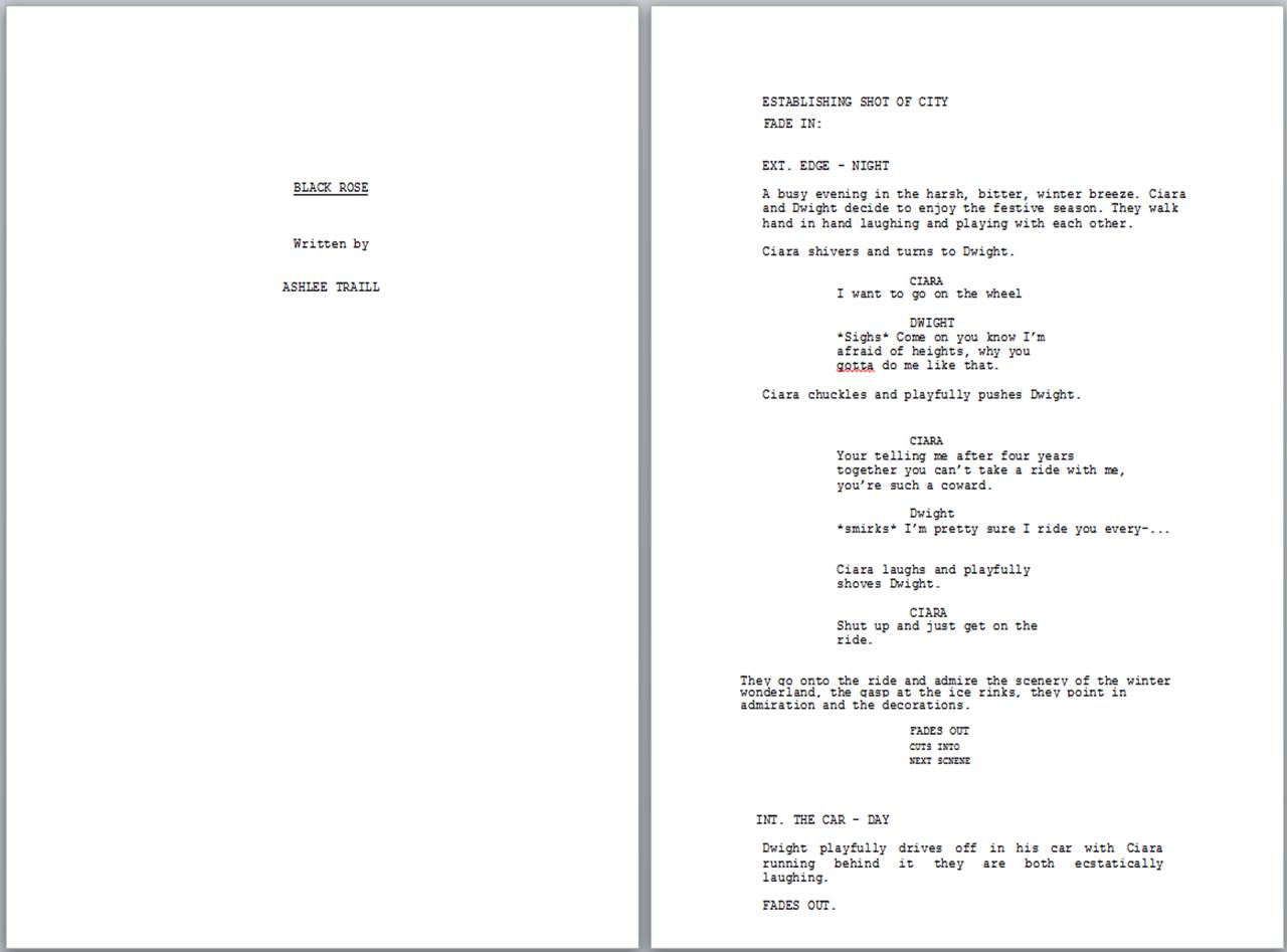 Ashlee Traill A2: Drafting & Planning: Trailer script.