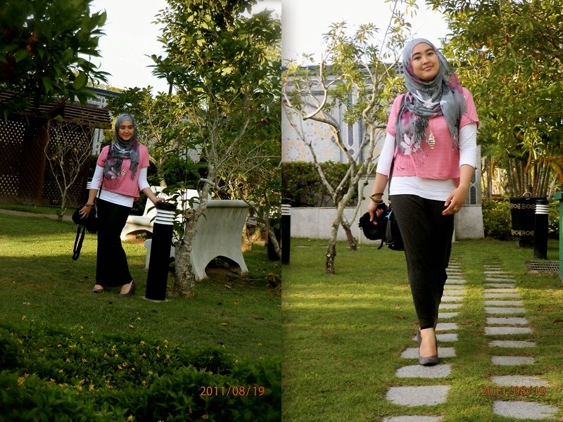 Hijab Style With Crop Top Combination