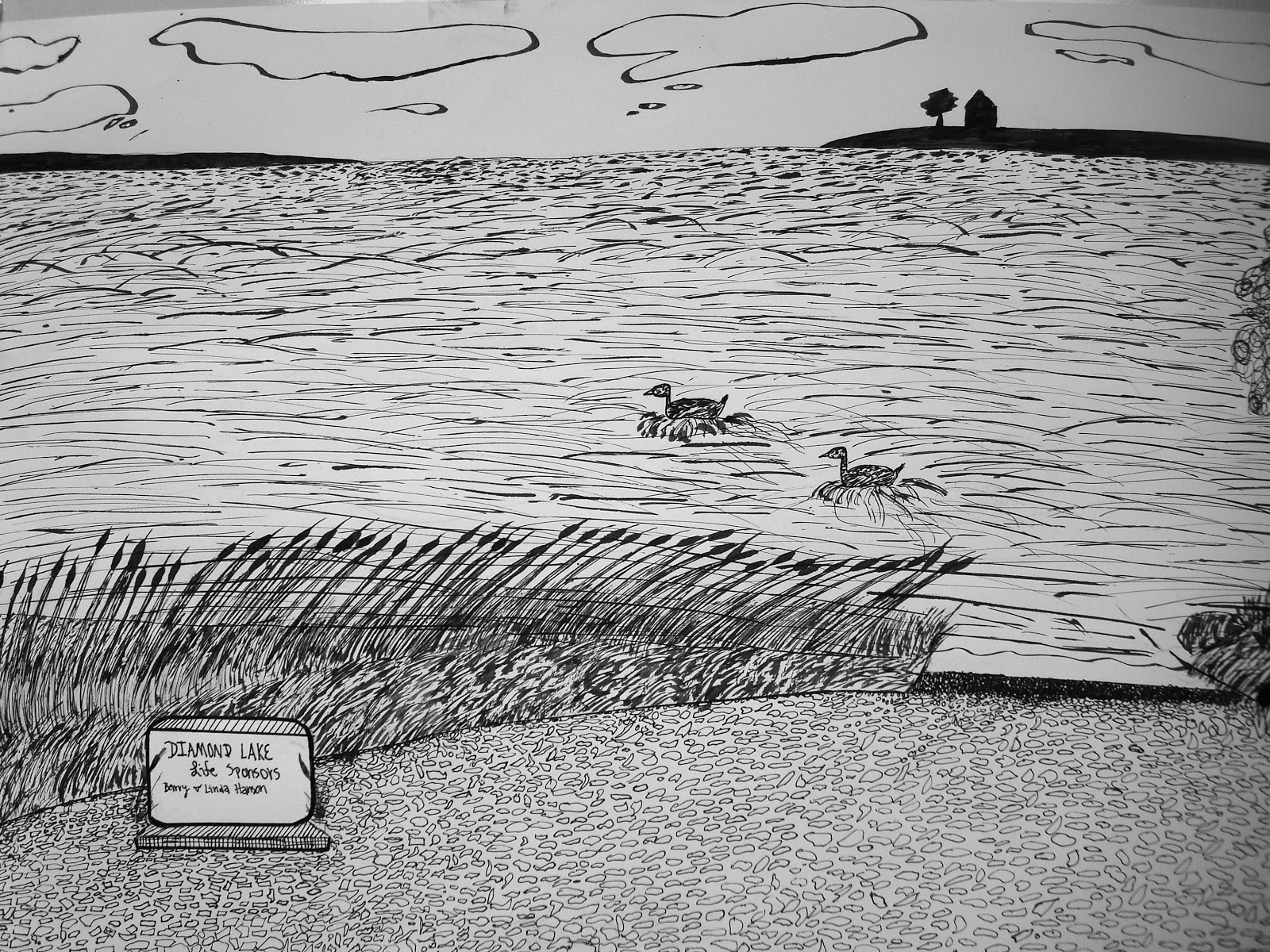 Art at OHS: Landscapes with differen Mark Making