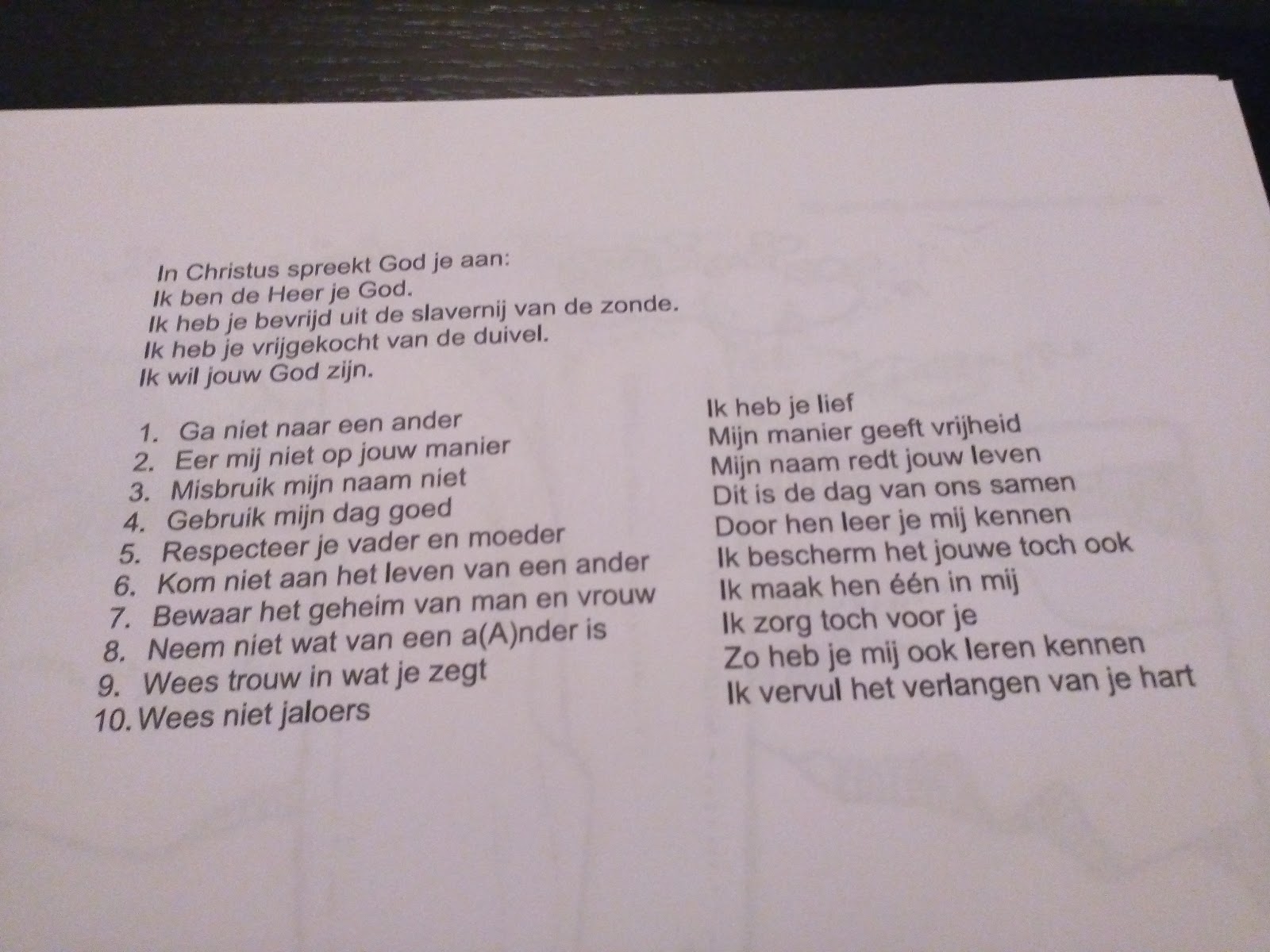 Gezinsavond: De tien geboden