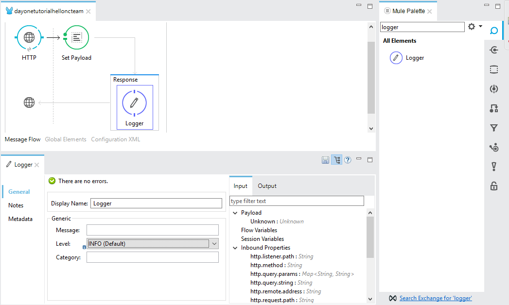 Mule ESB - First Tutorial - Setting up Anypoint Studio and Build First project using HTTP, Set ...
