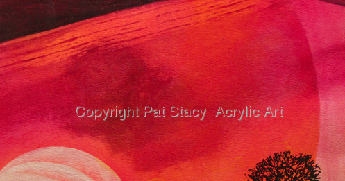 PAT STACY ART: Contemporary Abstract Art, "Ink Sunset" by Contemporary ...