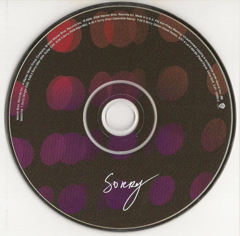 Madonna FanMade Covers: Sorry - Maxi Single Official