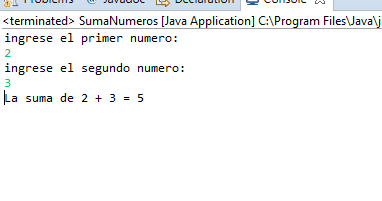 suma de dos numeros en java ~ Java-Facil