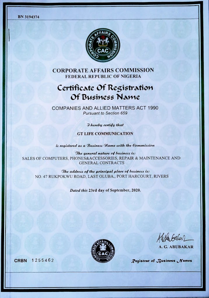 Certificate Of Registered Business certificate-of-registered-business