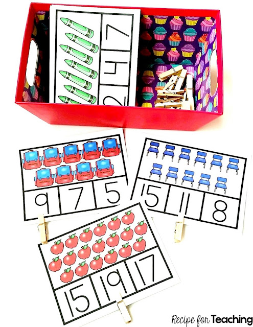 Back to School Clip Cards - Recipe for Teaching