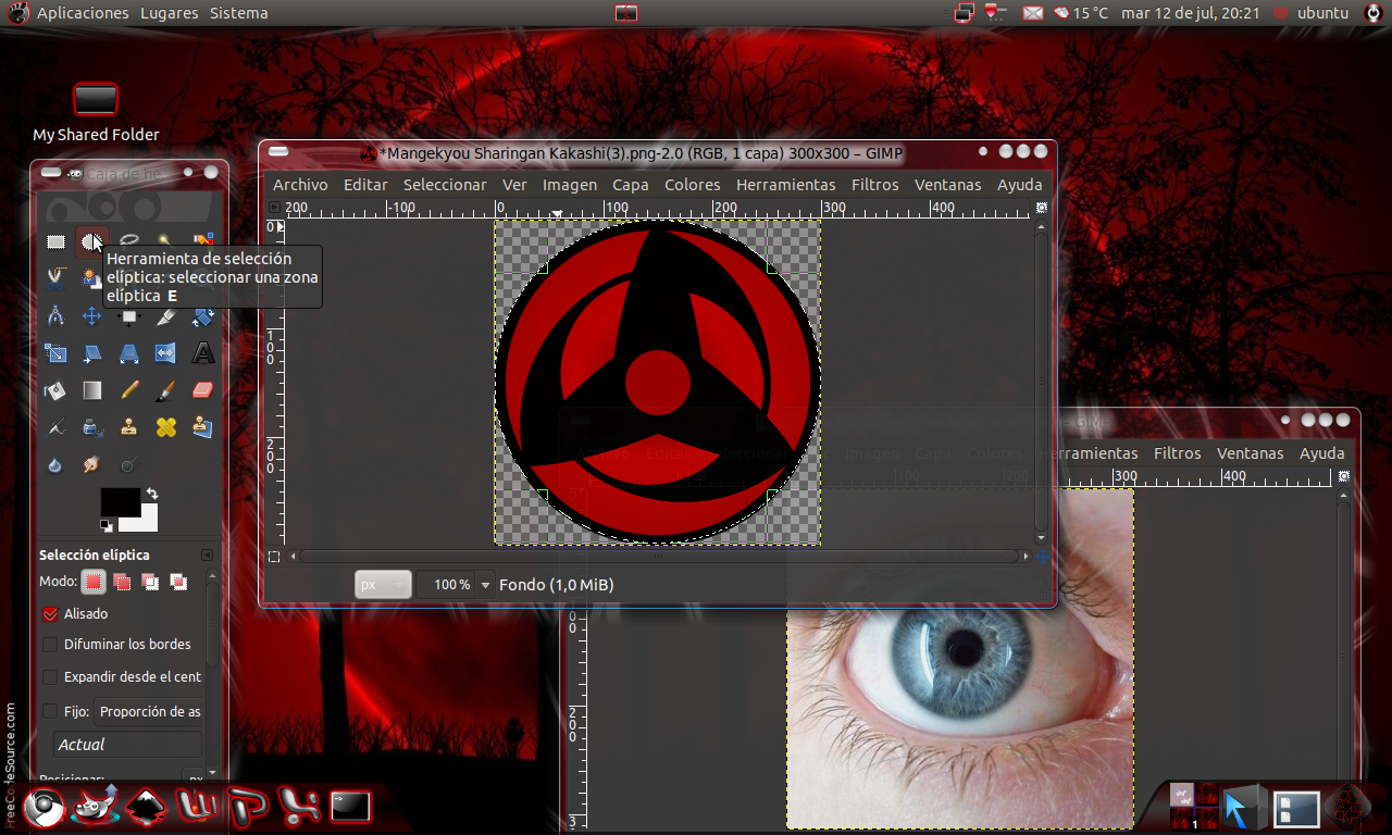 Programas y Demás: Mini Tutorial: Crear Sharingan Realista con GIMP