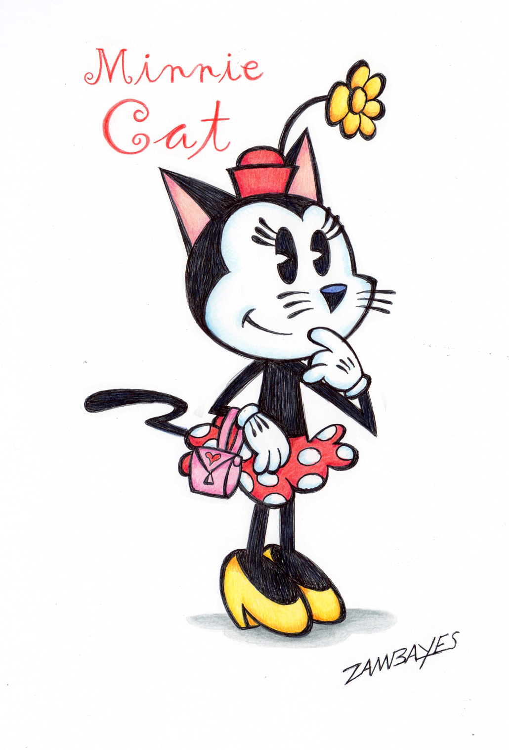 MINNIE CAT ART - GATA MINNIE