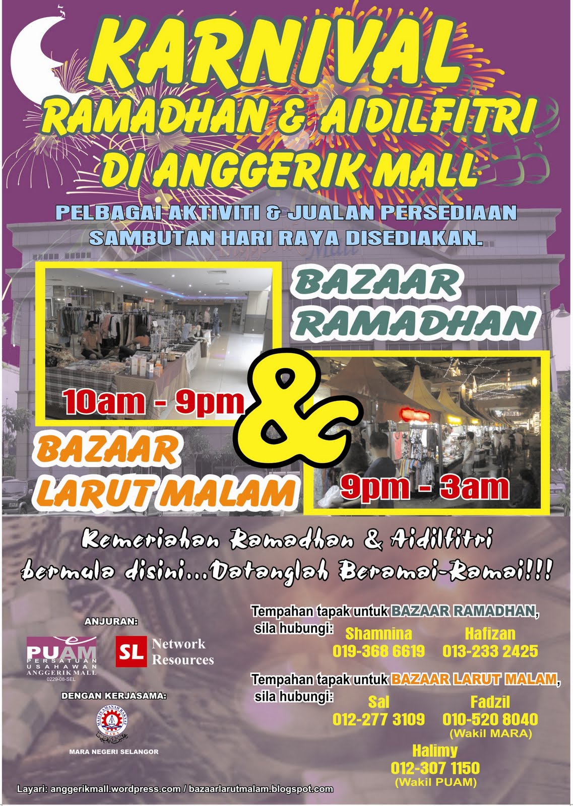 Bazaar Larut Malam Anggerik Mall: Flyer terbaru.