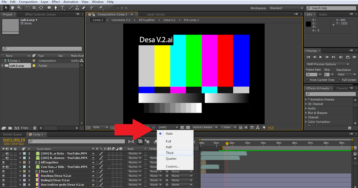 Deryzan Area: Cara agar memutar Video / Ram Preview di After effects ...