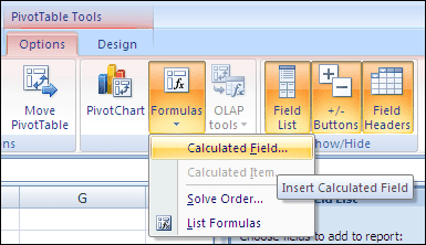 Calculated Field vs Calculated Item di Pivot Table