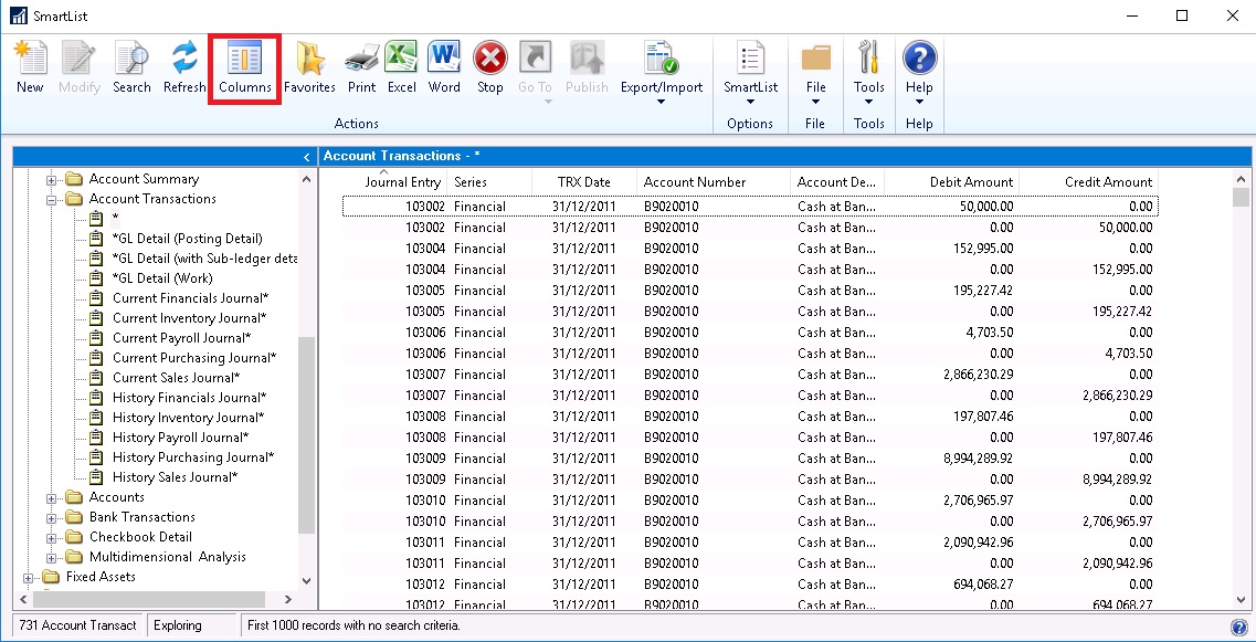 How to create new Smartlist reports in Microsoft Dynamics GP