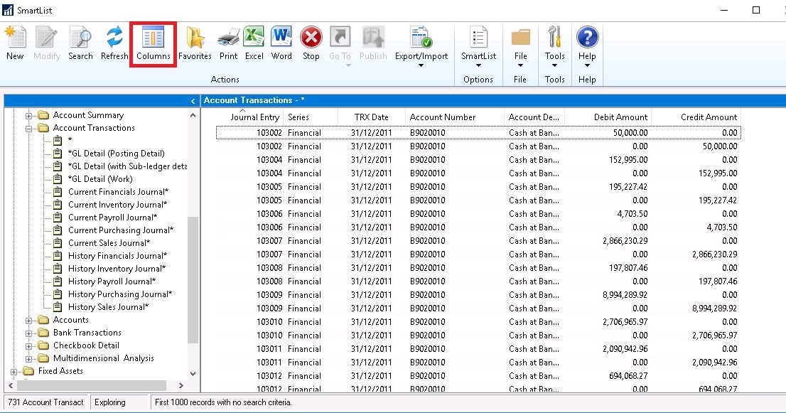 How to create new Smartlist reports in Microsoft Dynamics GP