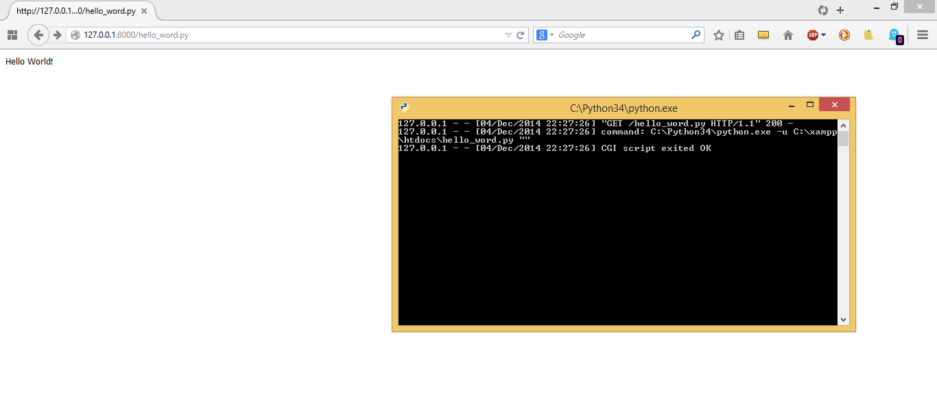 ตัวอย่างการทำ Web Server Cgi ใน Python 3 ~ Python 3