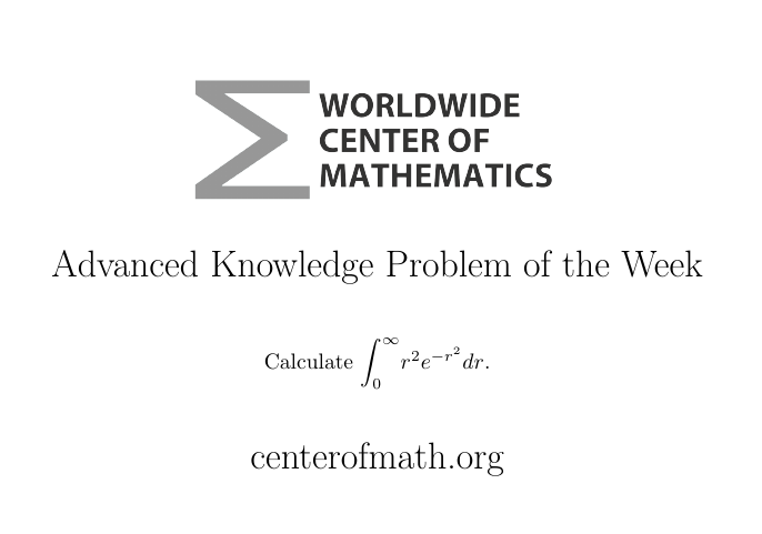 The Center of Math Blog: Advanced Knowledge Problem of the Week