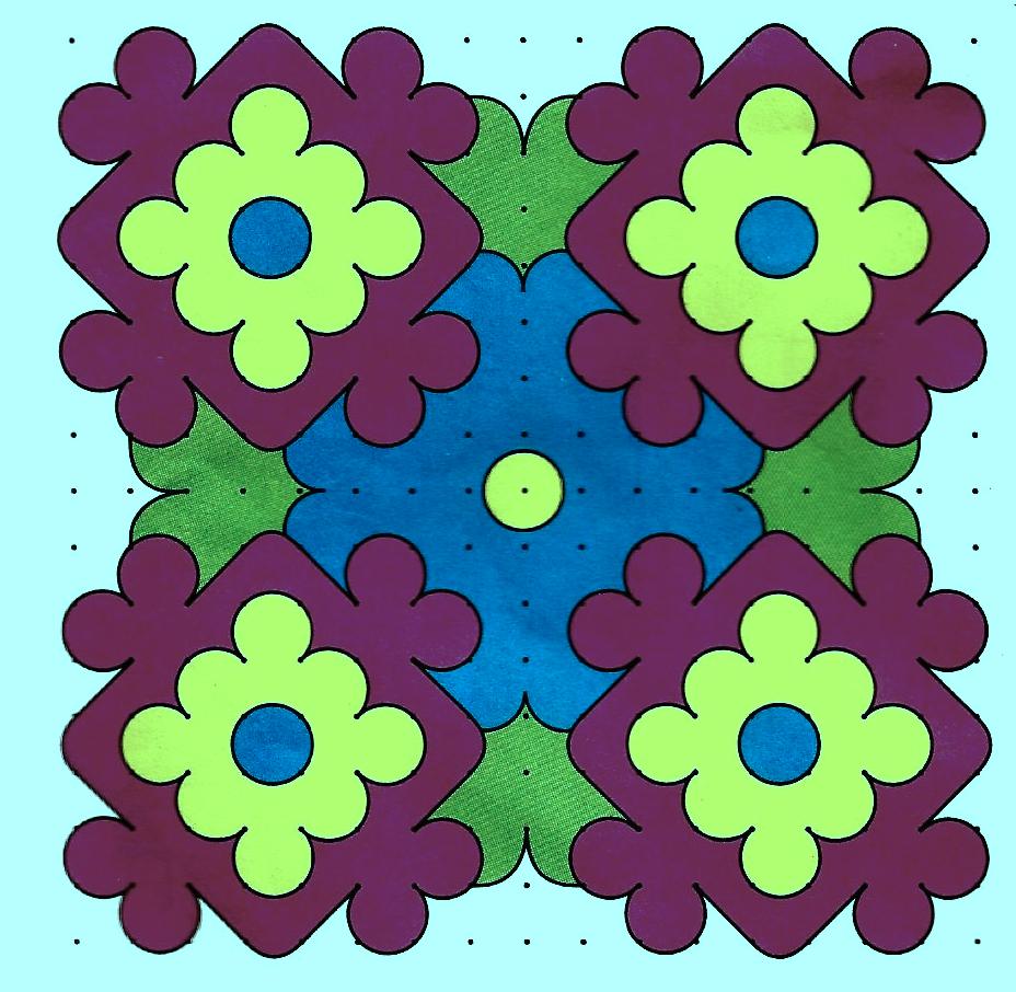 Colourful Rangoli Patterns with Dots: 17 to 9 dots and 17 to 17 dots ...