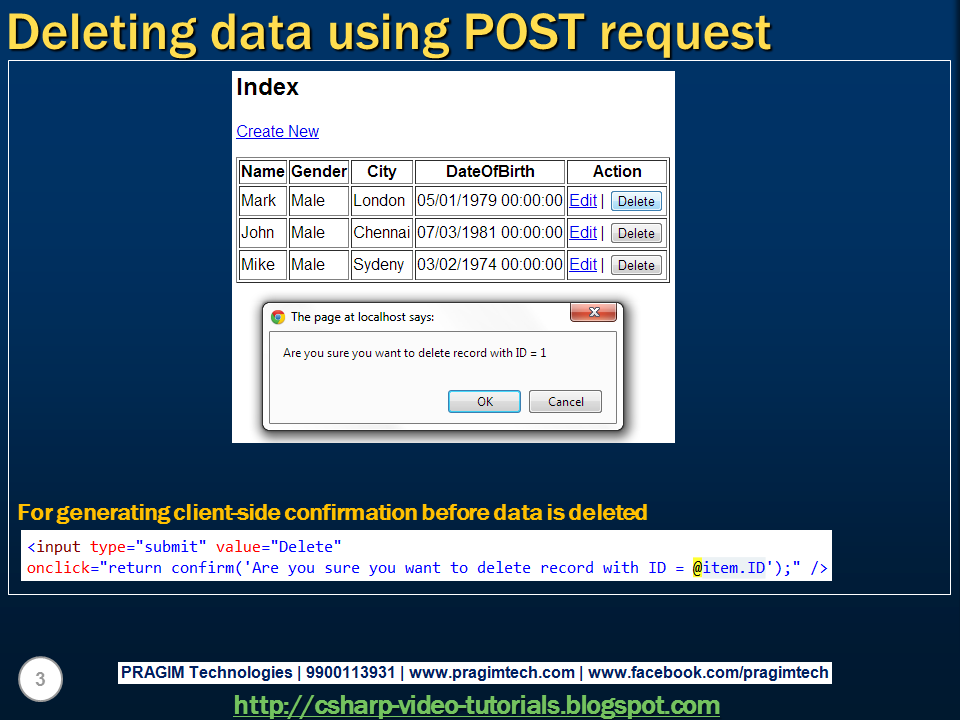 Sql server, .net and c# video tutorial: Part 24 - Deleting database ... Sql server, .net and c# video tutorial: Part 24 - Deleting database ...