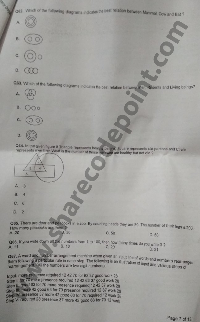 PEA304 : Reasoning Aptitude End Term Exam Question Paper - PEA 304 ...