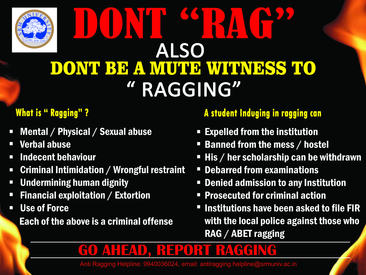 ANTI-RAGGING CELL-SRM University - SRM Institute of Science and Technology