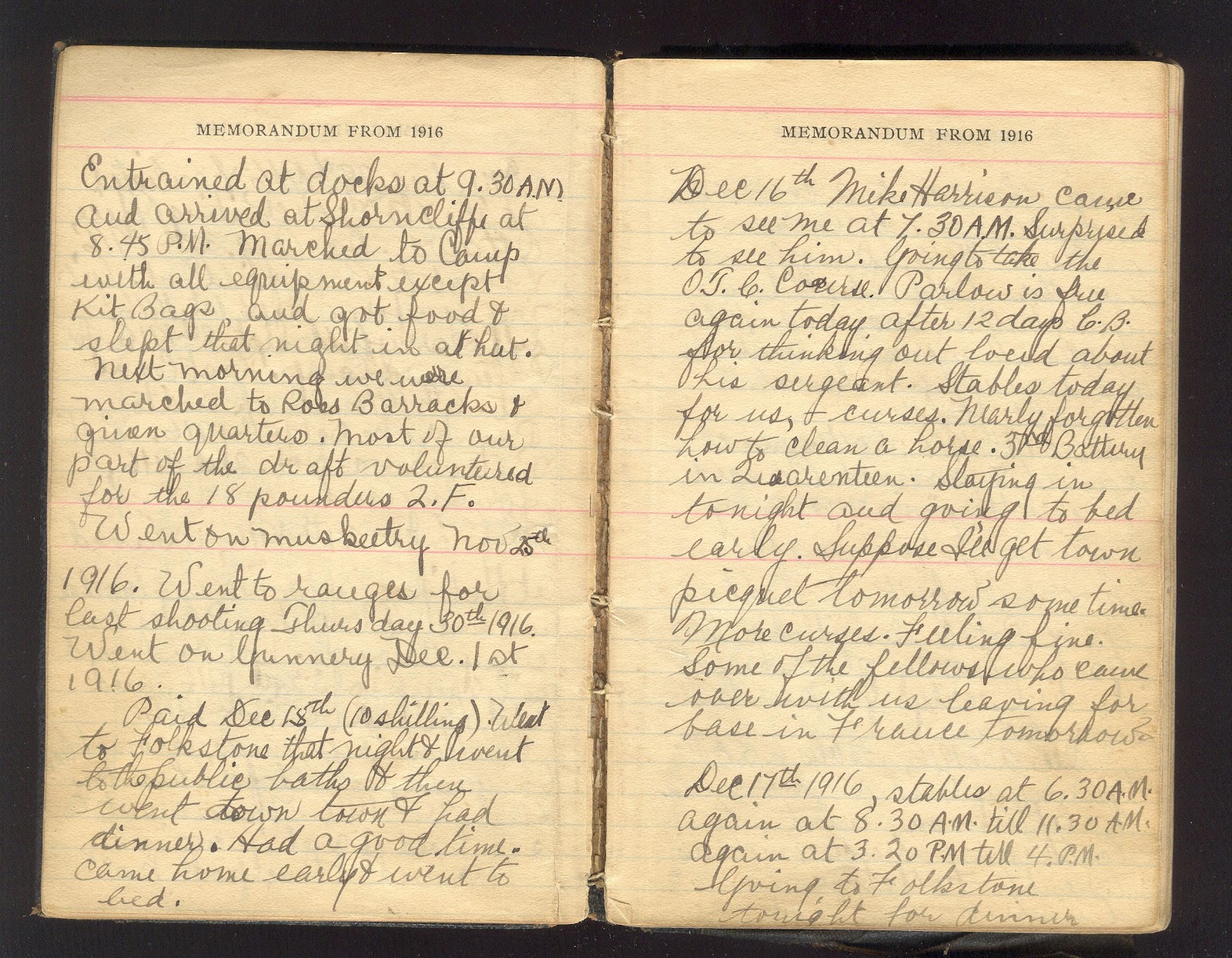 WW1 Diaries and Letters of a Teen Canadian Soldier: February 2012