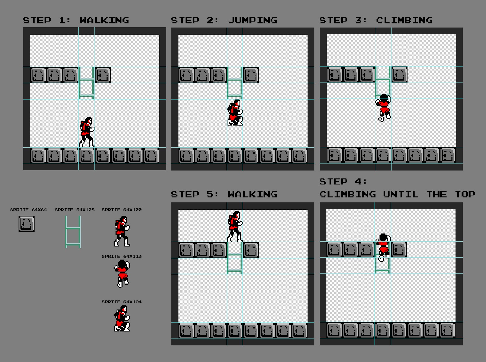 Making a ladder with a proper climbing code