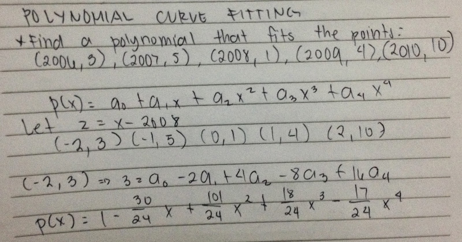 Polynomial Curve Fitting | Linear Algebra