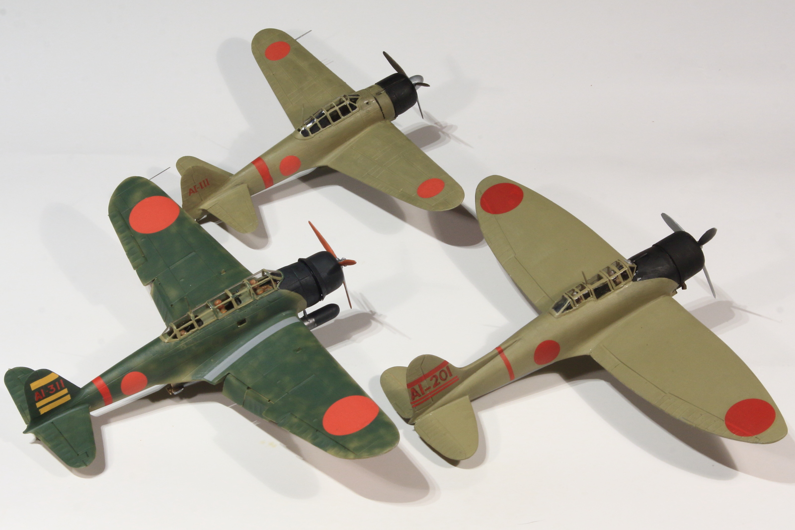 wade's military models: Airfix Akagi Pearl Harbor Trio: Zeke, Val and Kate