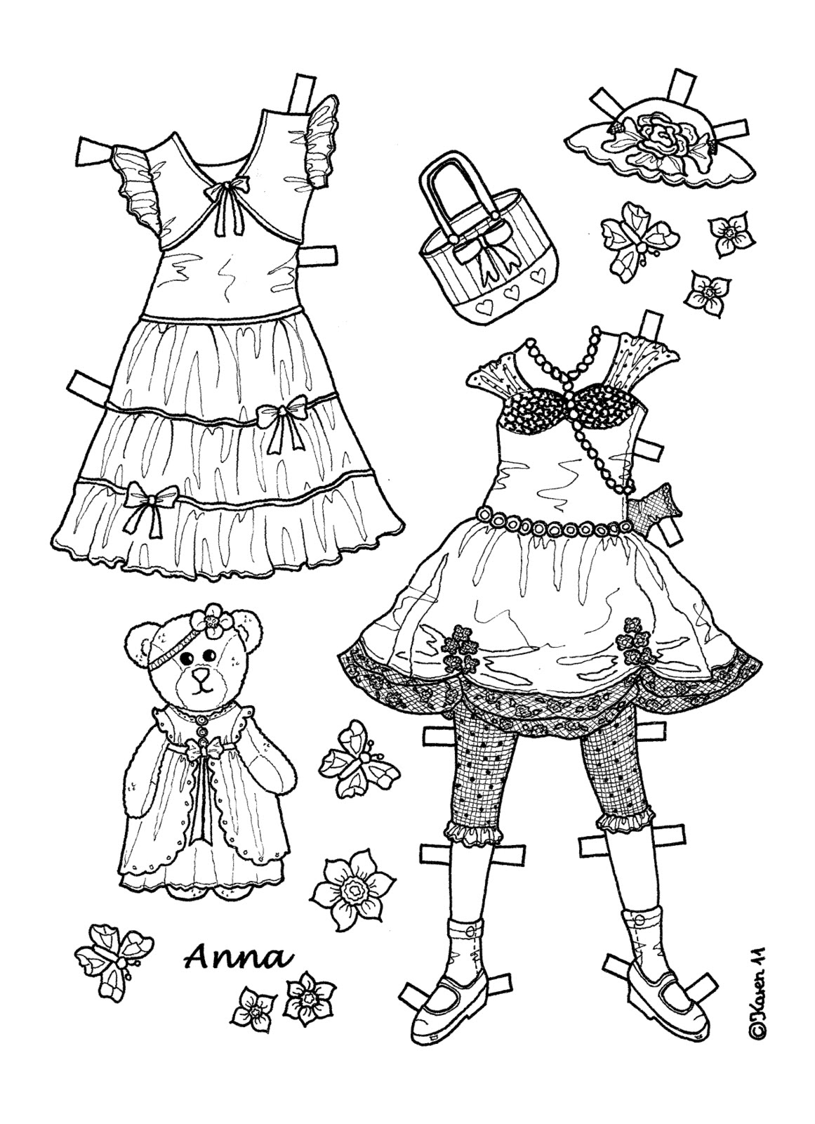Karen`s Paper Dolls: Anna 1-6 Paper Doll to Print and Colour. Anna 1-6 ...
